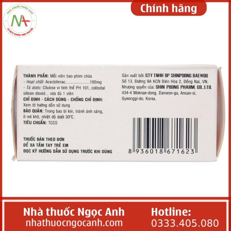 Thuốc Aclon có tác dụng gì? giá bao nhiêu? Mua ở đâu
