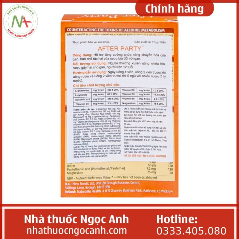 Thuốc giải rượu After Party có tốt không? giá bao nhiêu? mua ở đâu