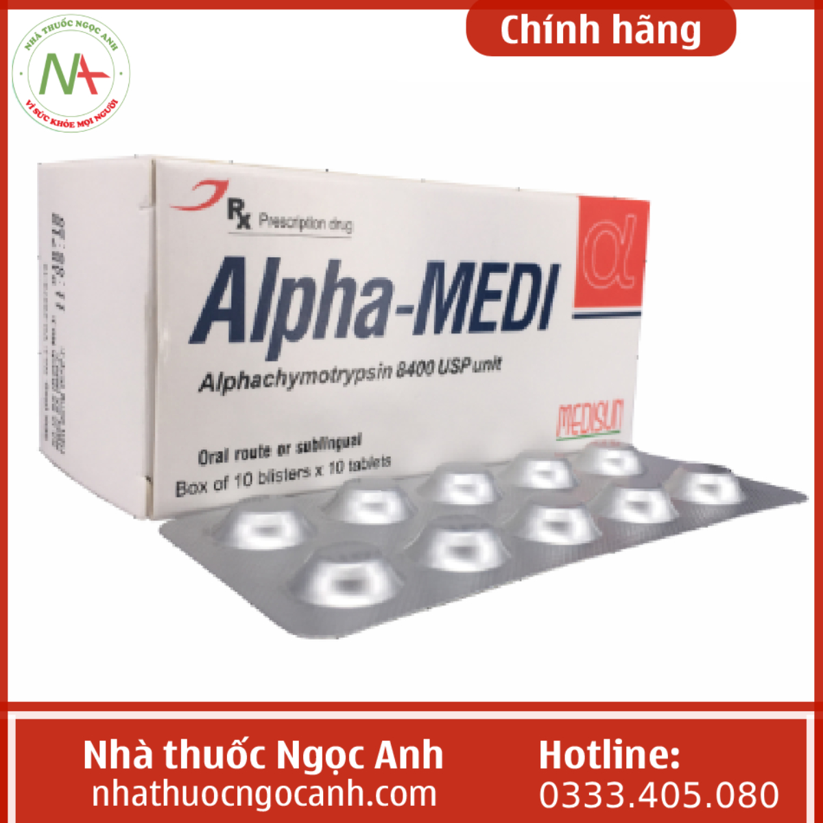 Thuốc Alpha-Medi là thuốc gì, có tác dụng gì, giá bao nhiêu? Mua ở đâu?
