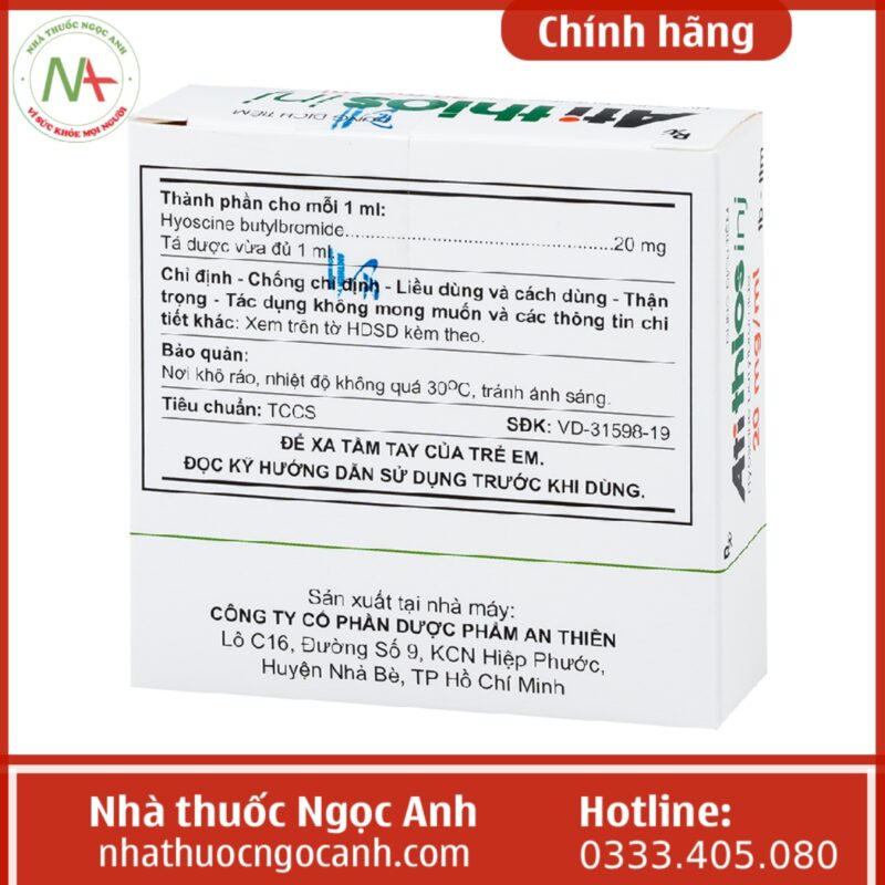 Thuốc Atithios inj 20 mg/ml là thuốc gì, có tác dụng gì, giá bao nhiêu ...