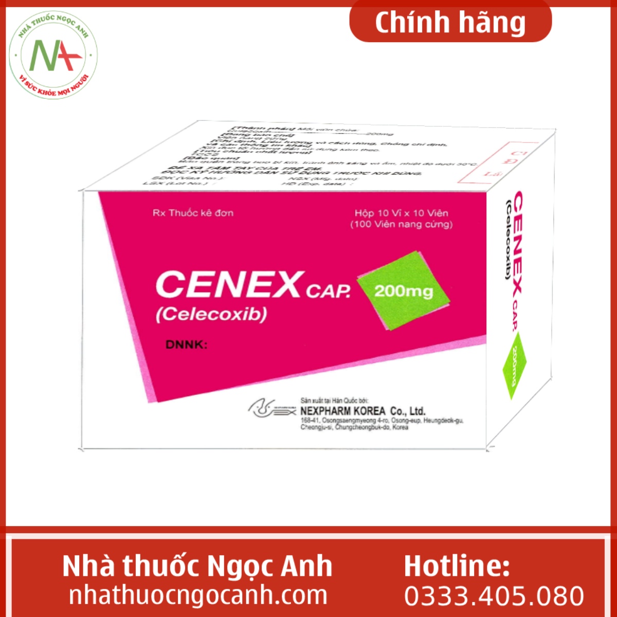 Thuốc Cenex Cap. 200mg là thuốc gì, có tác dụng, giá bao nhiêu, mua ở đâu?