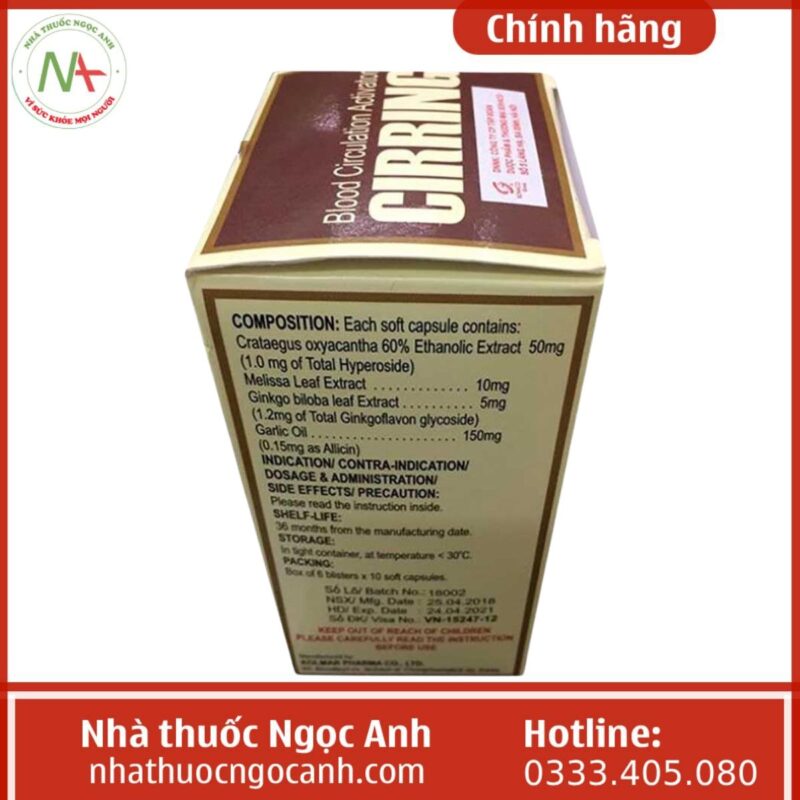 Thuốc Cirring có tác dụng gì, giá bao nhiêu, mua ở đâu?