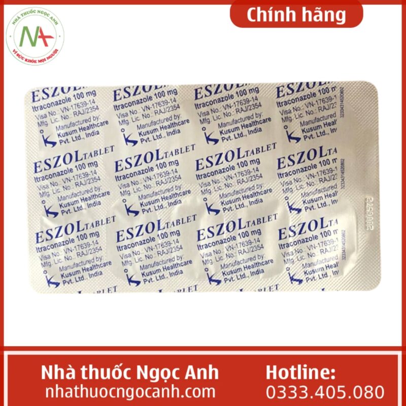 Thuốc Eszol Tablet 100mg là thuốc gì, giá bao nhiêu, mua ở đâu?