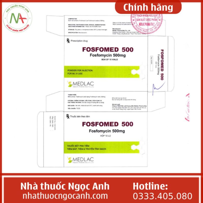 Thuốc tiêm Fosfomed 500 là thuốc gì, có tác dụng gì, giá bao nhiêu, mua ...