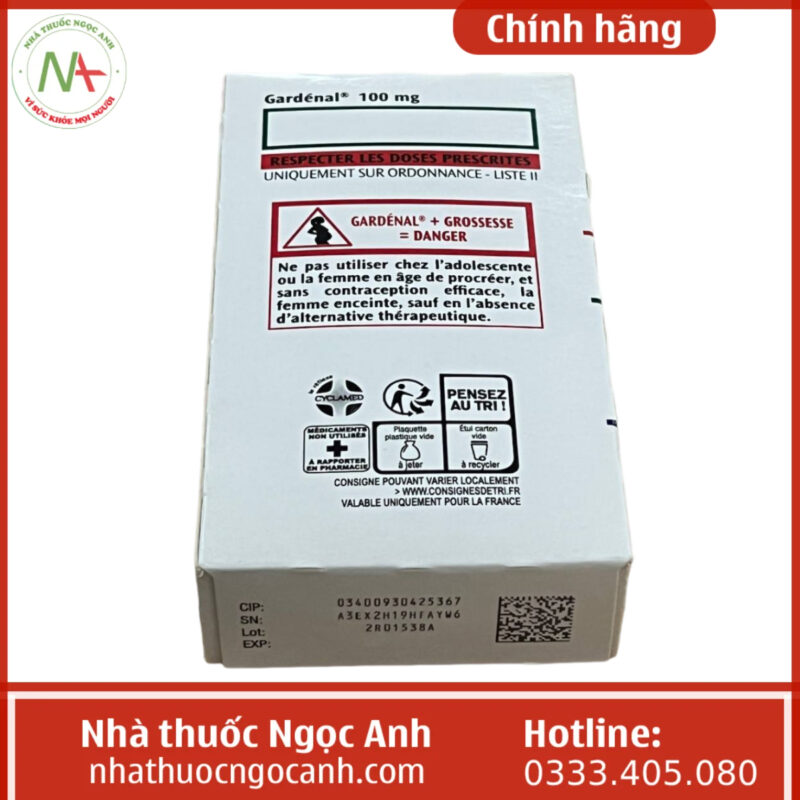 Thuốc Gardenal 100mg Sanofi là thuốc gì, giá bao nhiêu, mua ở đâu