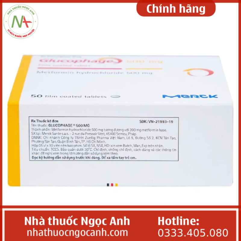 Thuốc tiểu đường Glucophage 500mg là thuốc gì, giá bao nhiêu? Mua ở đâu?