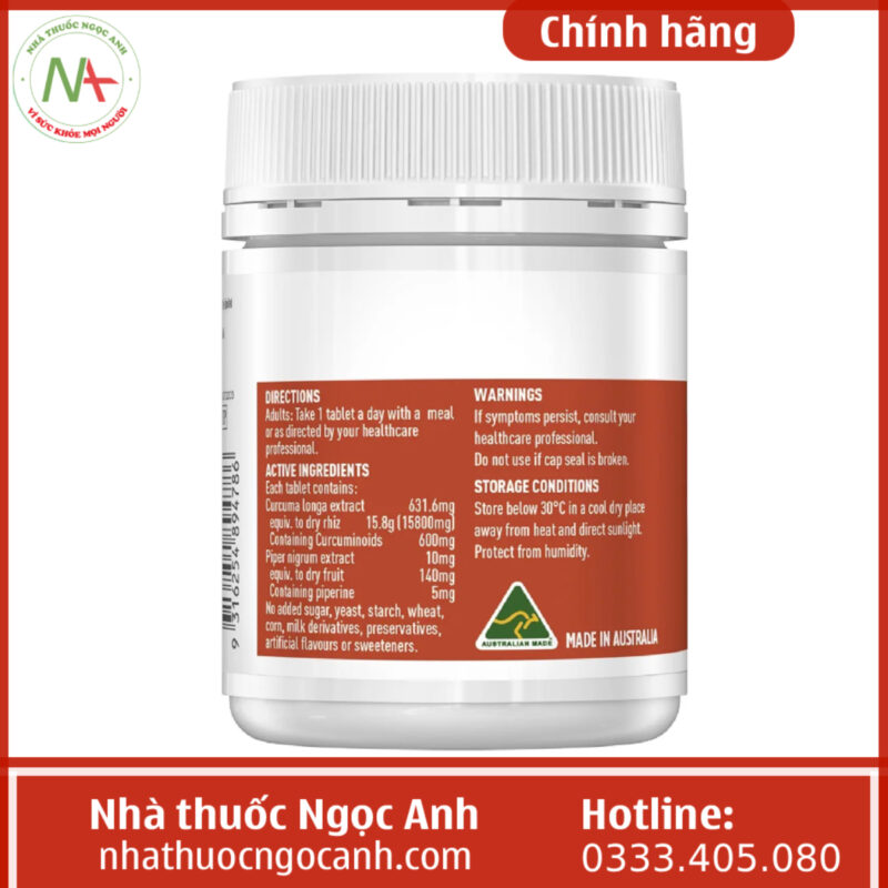 Thuốc High Strength Curcumin 600mg Healthy Care có tốt không, giá bao ...