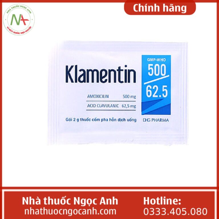 Thuốc Klamentin 500/62.5 là thuốc gì, công dụng, liều dùng, giá bao ...