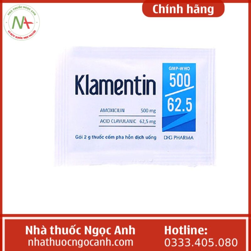 Thuốc Klamentin 500/62.5 là thuốc gì, công dụng, liều dùng, giá bao ...
