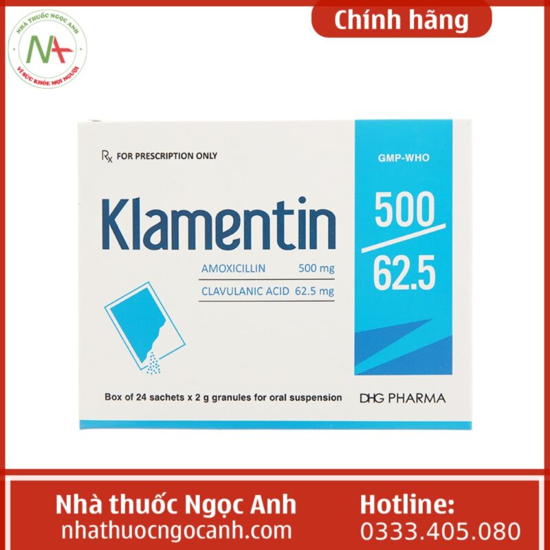 Thuốc Klamentin 500/62.5 là thuốc gì, công dụng, liều dùng, giá bao ...
