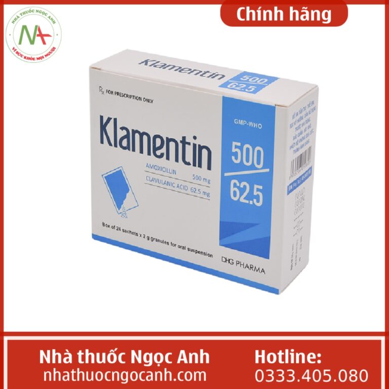 Thuốc Klamentin 500/62.5 là thuốc gì, công dụng, liều dùng, giá bao ...