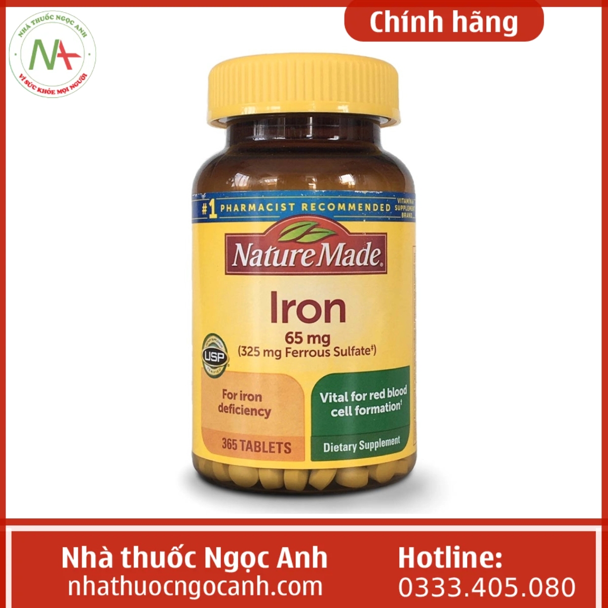 Thuốc Nature Made Iron 65mg có tốt không, giá bao nhiêu, mua ở đâu