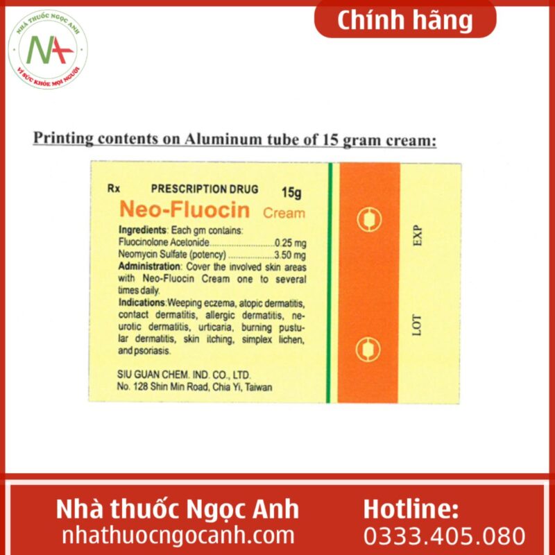 Thuốc bôi da Neo-Fluocin Cream 15g giá bao nhiêu, mua ở đâu?