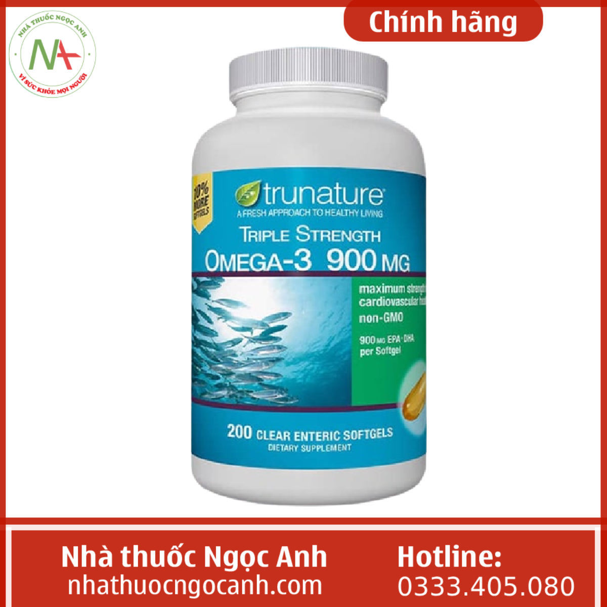 Thuốc Omega-3 900mg Trunature giá bao nhiêu? Mua ở đâu?