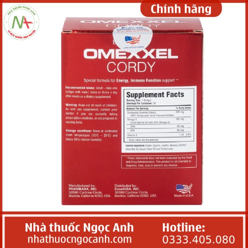 Thuốc Omexxel Cordy có tác dụng gì, có tốt không, giá bao nhiêu, mua ở đâu?