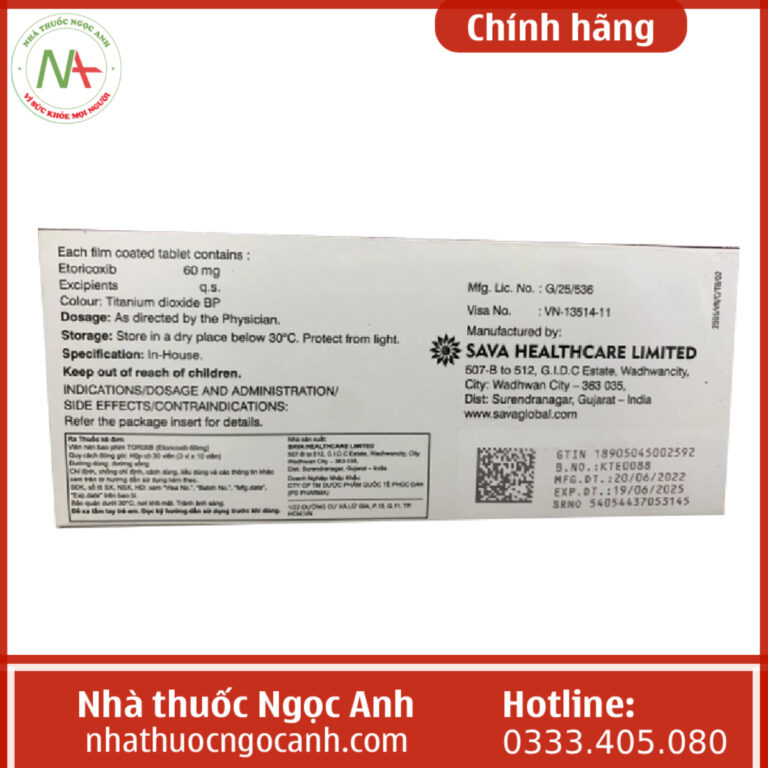 Thuốc Torixib là thuốc gì, giá bao nhiêu? Mua ở đâu?