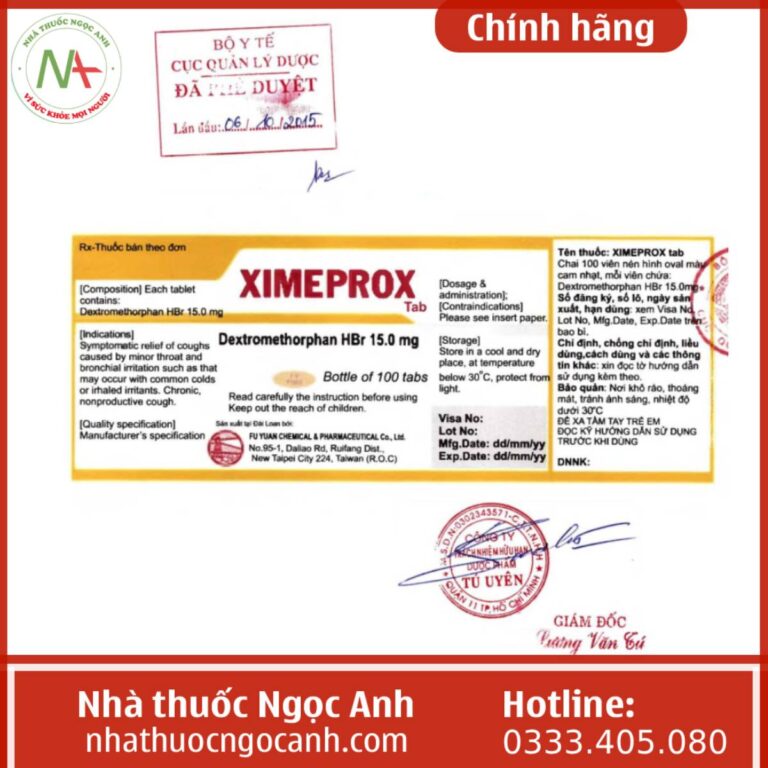 Thuốc ho Ximeprox Tab có tốt không, giá bao nhiêu, mua ở đâu?