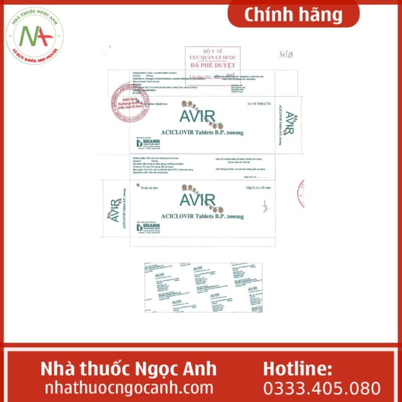 Thuốc Avir là thuốc gì, có tác dụng gì, giá bao nhiêu, mua ở đâu