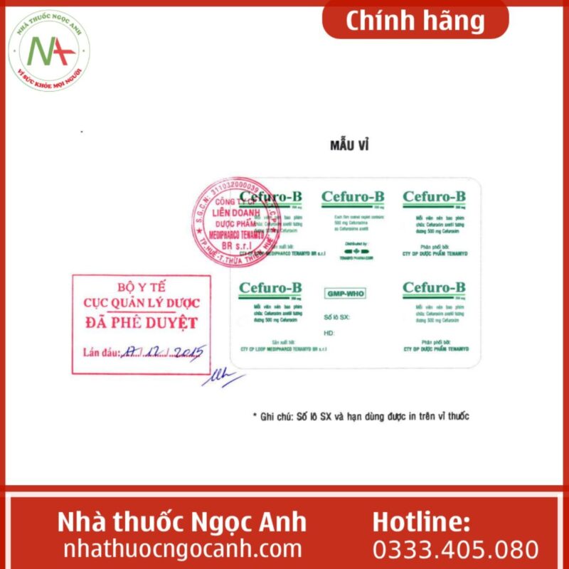 Thuốc Cefuro-B 500 là thuốc gì, giá bao nhiêu, mua ở đâu