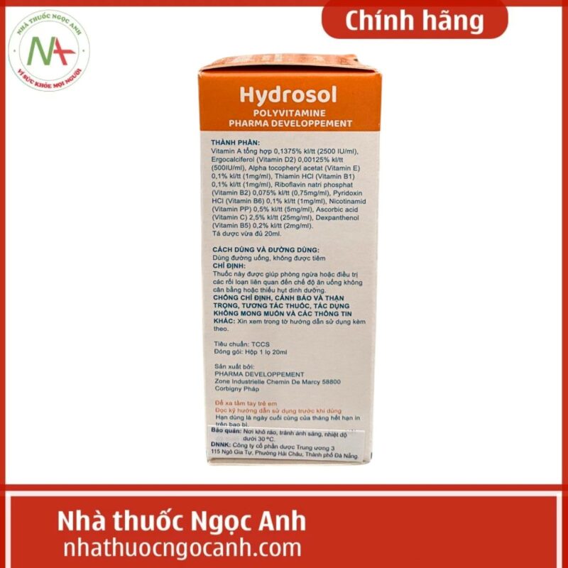 Thuốc Hydrosol Polyvitamine Pharma Developpement giá bao nhiêu, mua ở đâu?