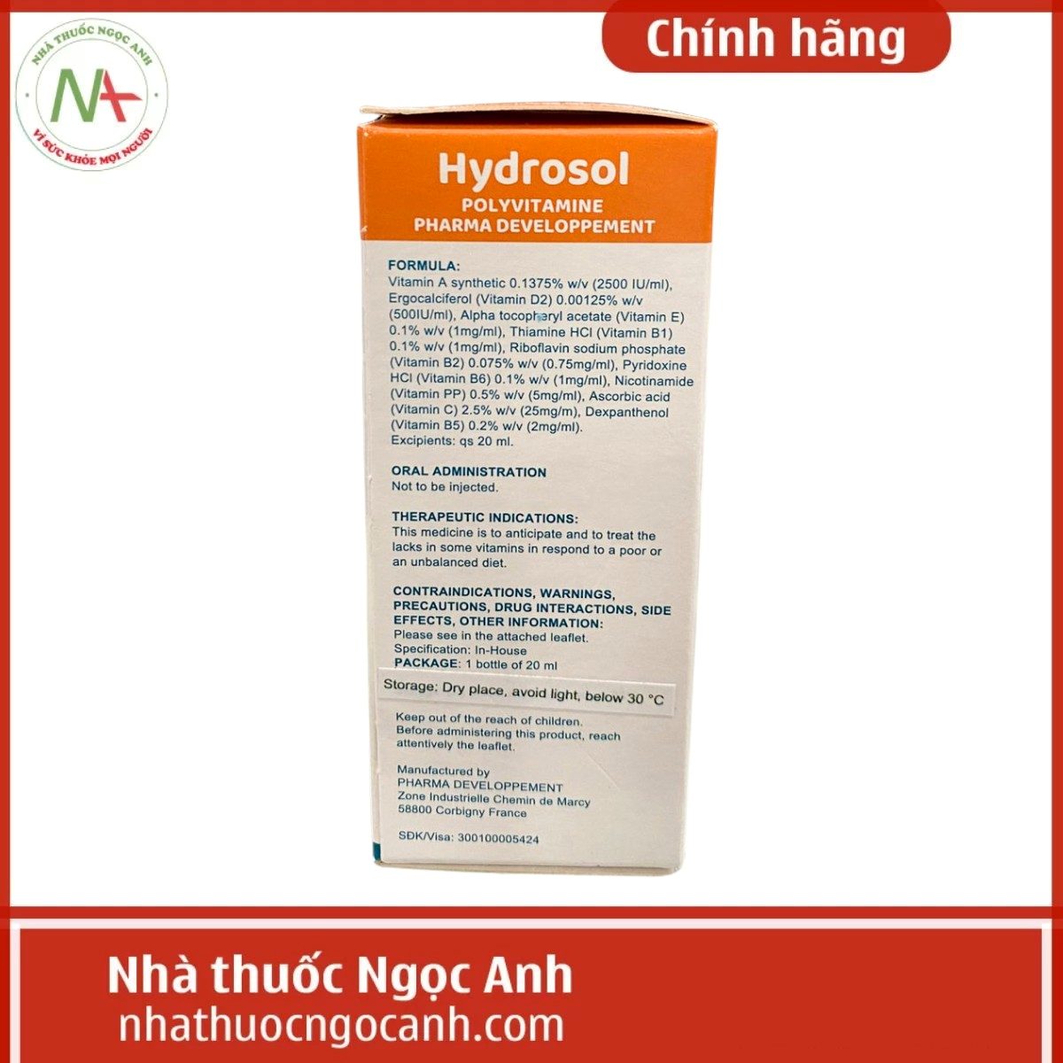Thuốc Hydrosol Polyvitamine Pharma Developpement giá bao nhiêu, mua ở đâu?
