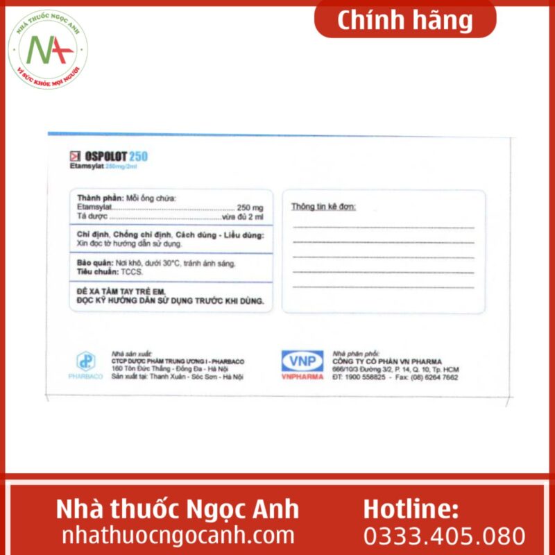 Thuốc Ospolot 250 có tác dụng gì? giá bao nhiêu? mua ở đâu