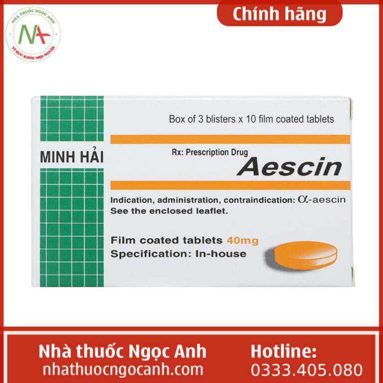 Thuốc Aescin 40mg Minh Hải là thuốc gì, giá bao nhiêu? Mua ở đâu?