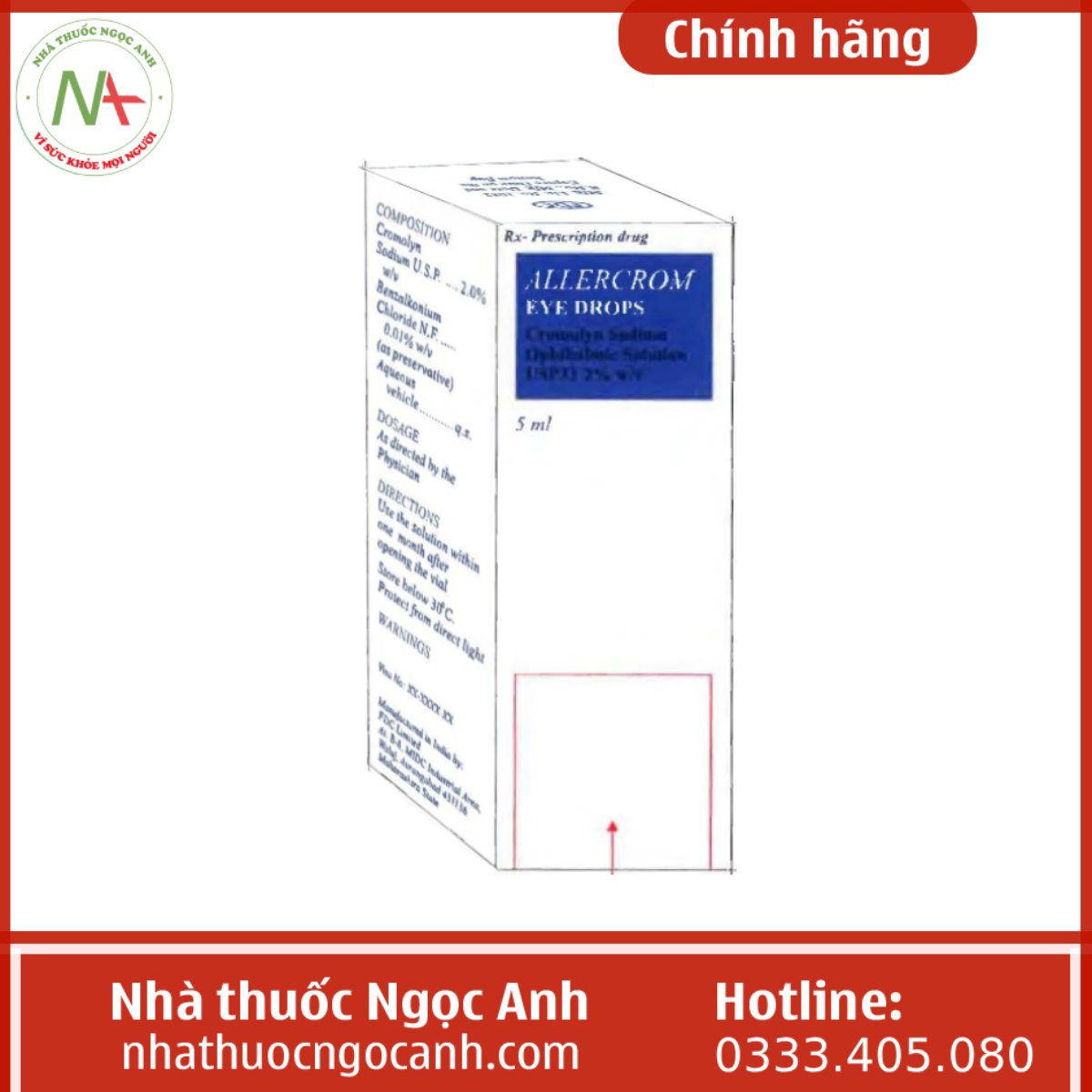 Thuốc Allercrom Eye Drops có tác dụng gì? giá bao nhiêu? mua ở đâu