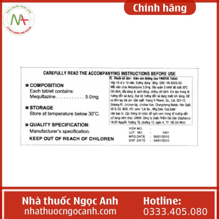 Thuốc Fmarin Tablet có tác dụng gì? giá bao nhiêu? mua ở đâu