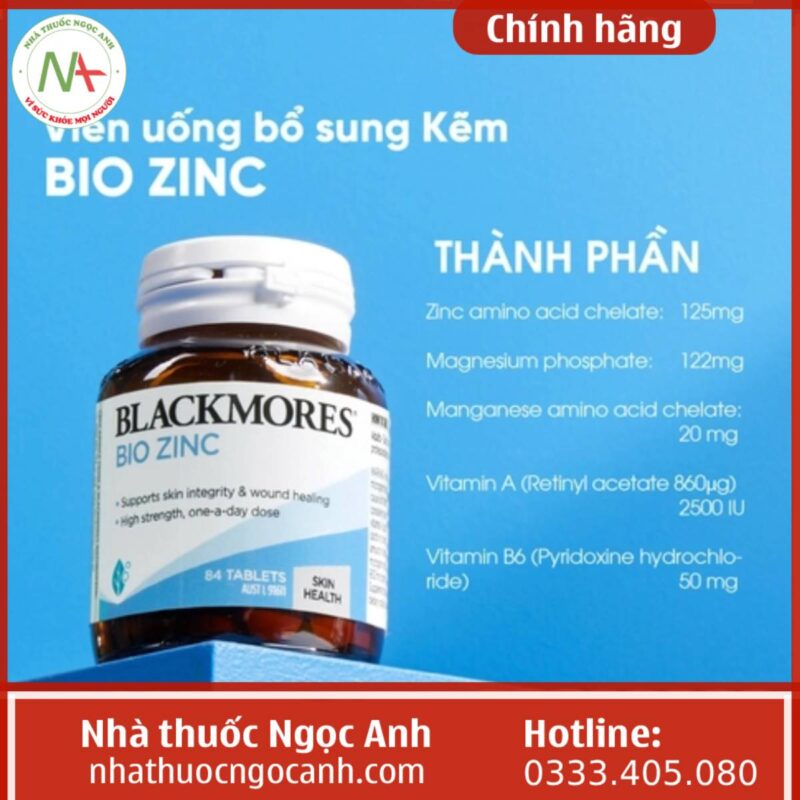Thuốc Blackmores Bio Zinc có tác dụng gì, giá bao nhiêu, mua ở đâu?