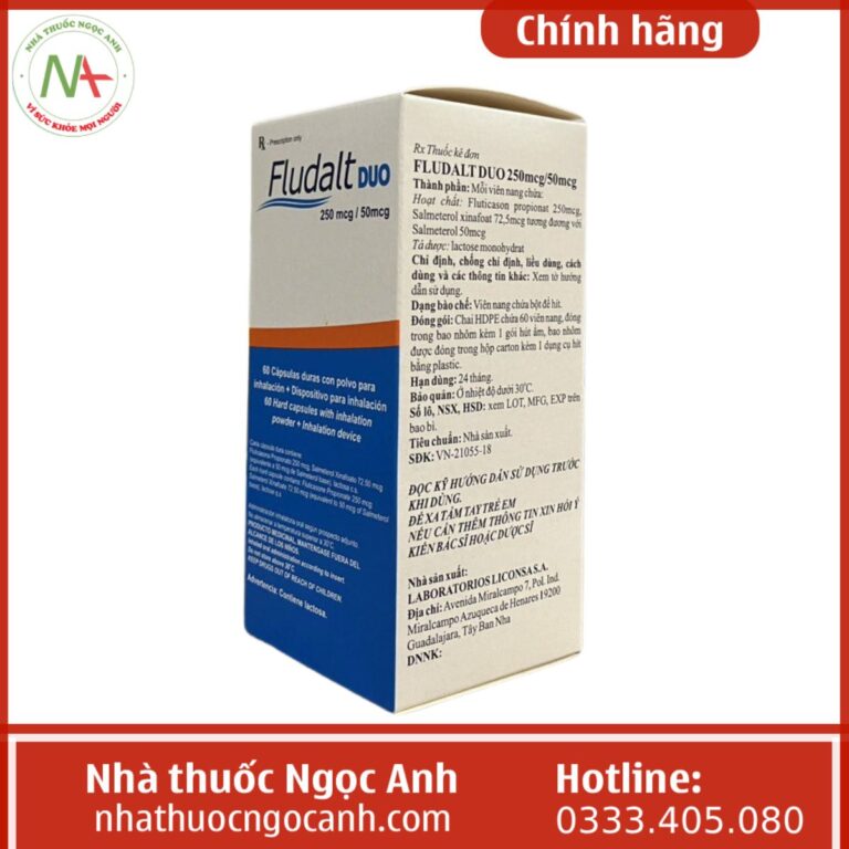 Thuốc Fludalt Duo 250mcg/50mcg có tác dụng gì, giá bao nhiêu, mua ở đâu?