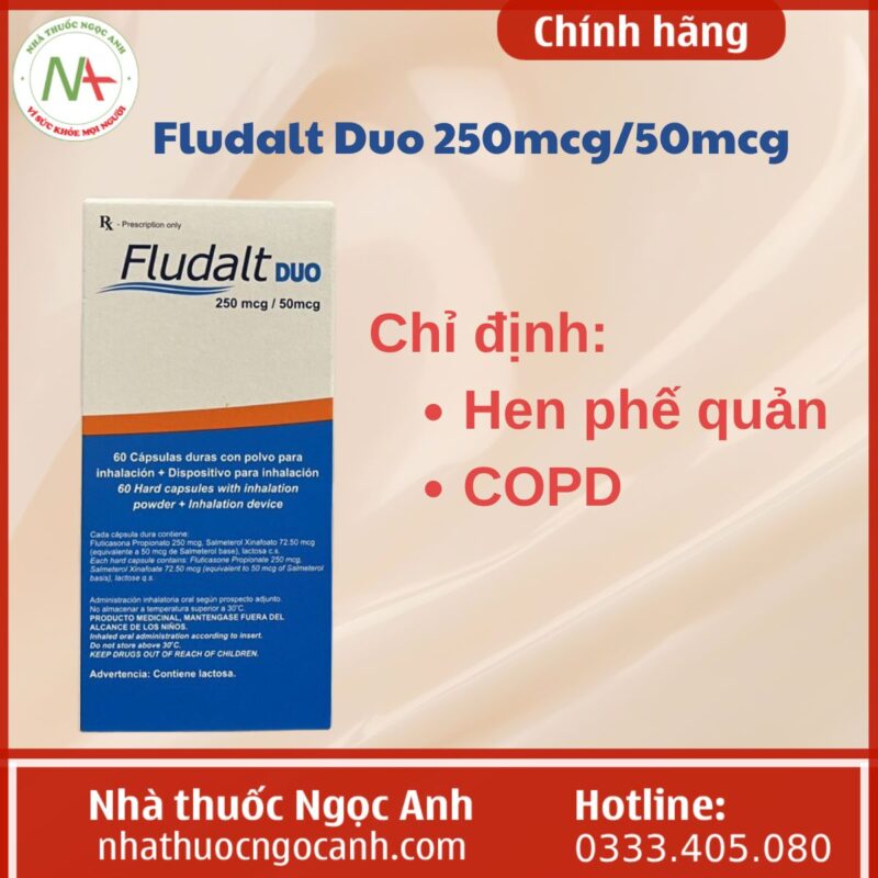 Thuốc Fludalt Duo 250mcg/50mcg có tác dụng gì, giá bao nhiêu, mua ở đâu?