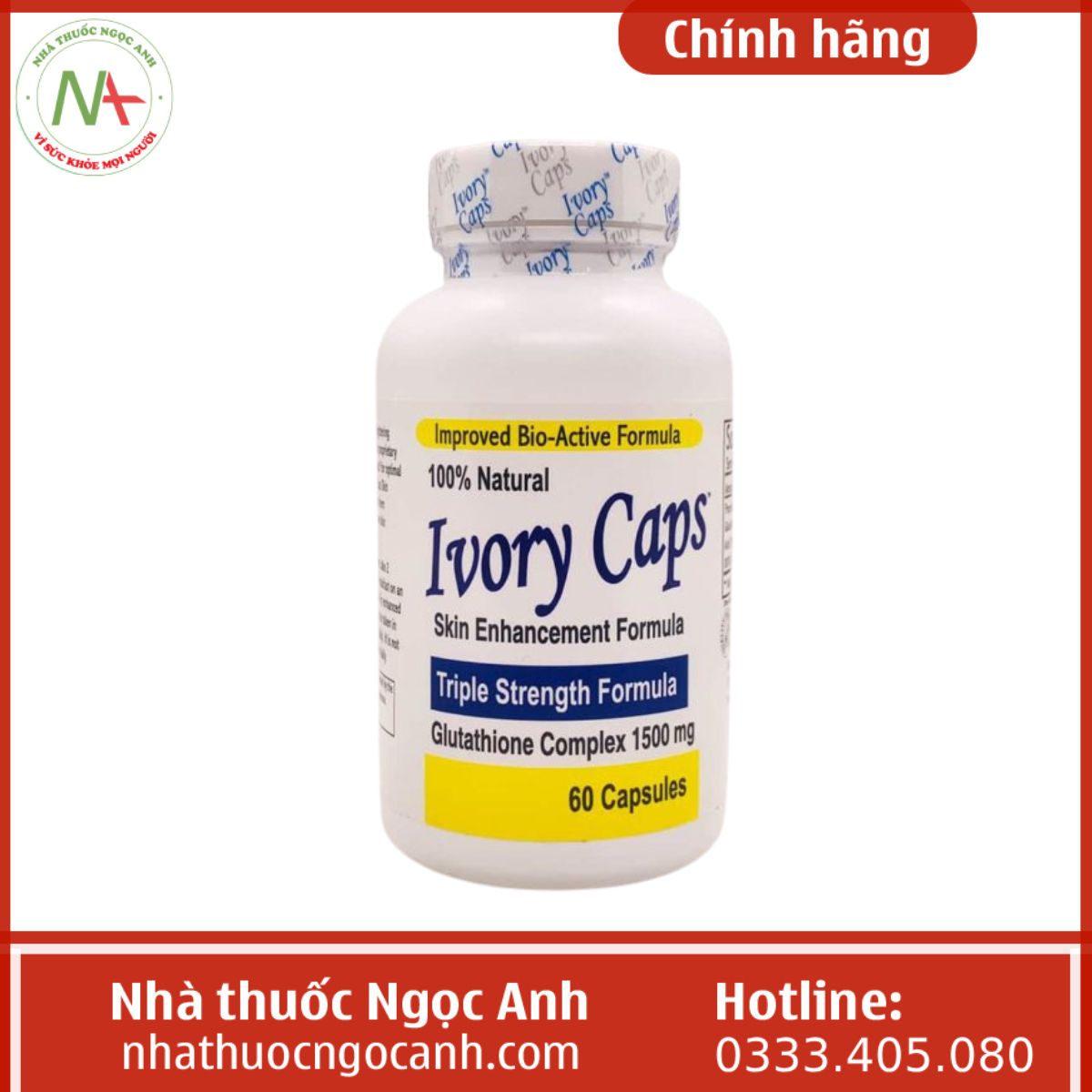 Viên uống trắng da Ivory Caps Glutathione 1500mg tốt không, giá bao ...