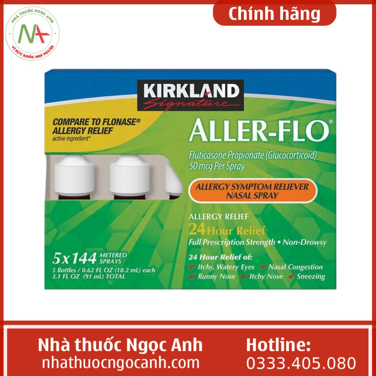 Thuốc trị viêm xoang Kirkland Aller-Flo giá bao nhiêu, mua ở đâu?