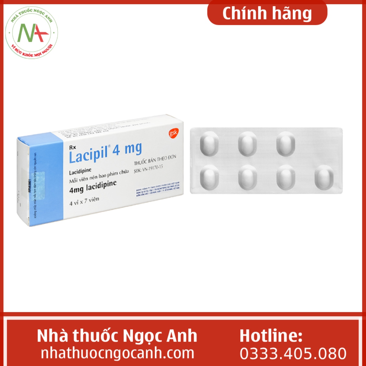 Thuốc Lacipil 4 mg là thuốc gì, giá bao nhiêu, có tác dụng gì, mua ở đâu?