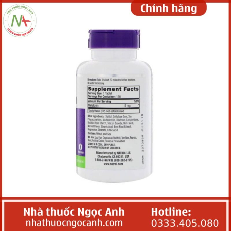 Thuốc ngủ Natrol Melatonin Sleep 5mg của Mỹ cách dùng, giá bán, mua ở đâu?