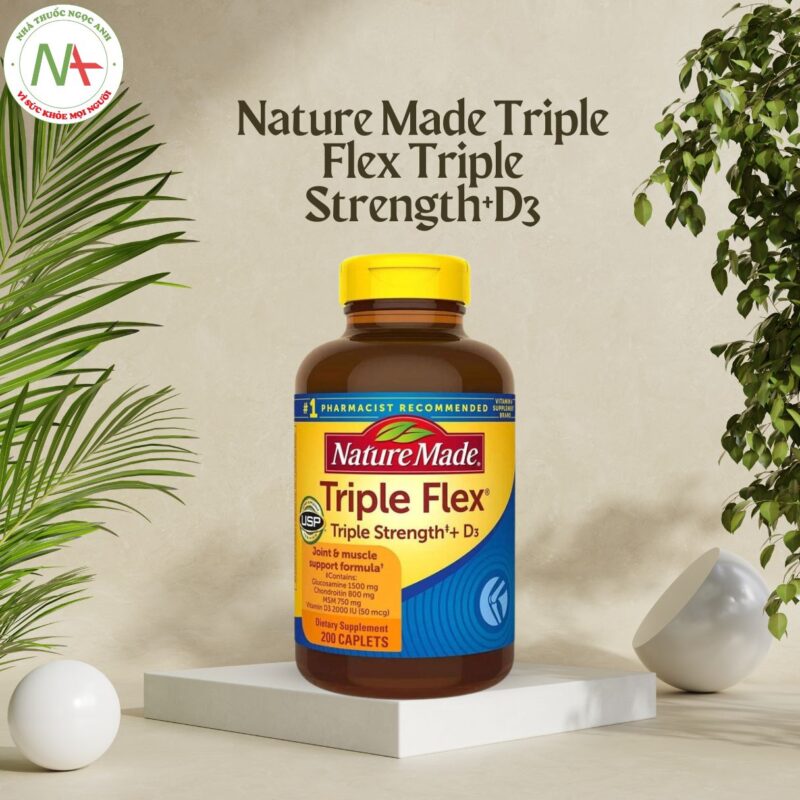 Thuốc Nature Made Triple Flex Triple Strength+D3 có tác dụng gì, có tốt ...