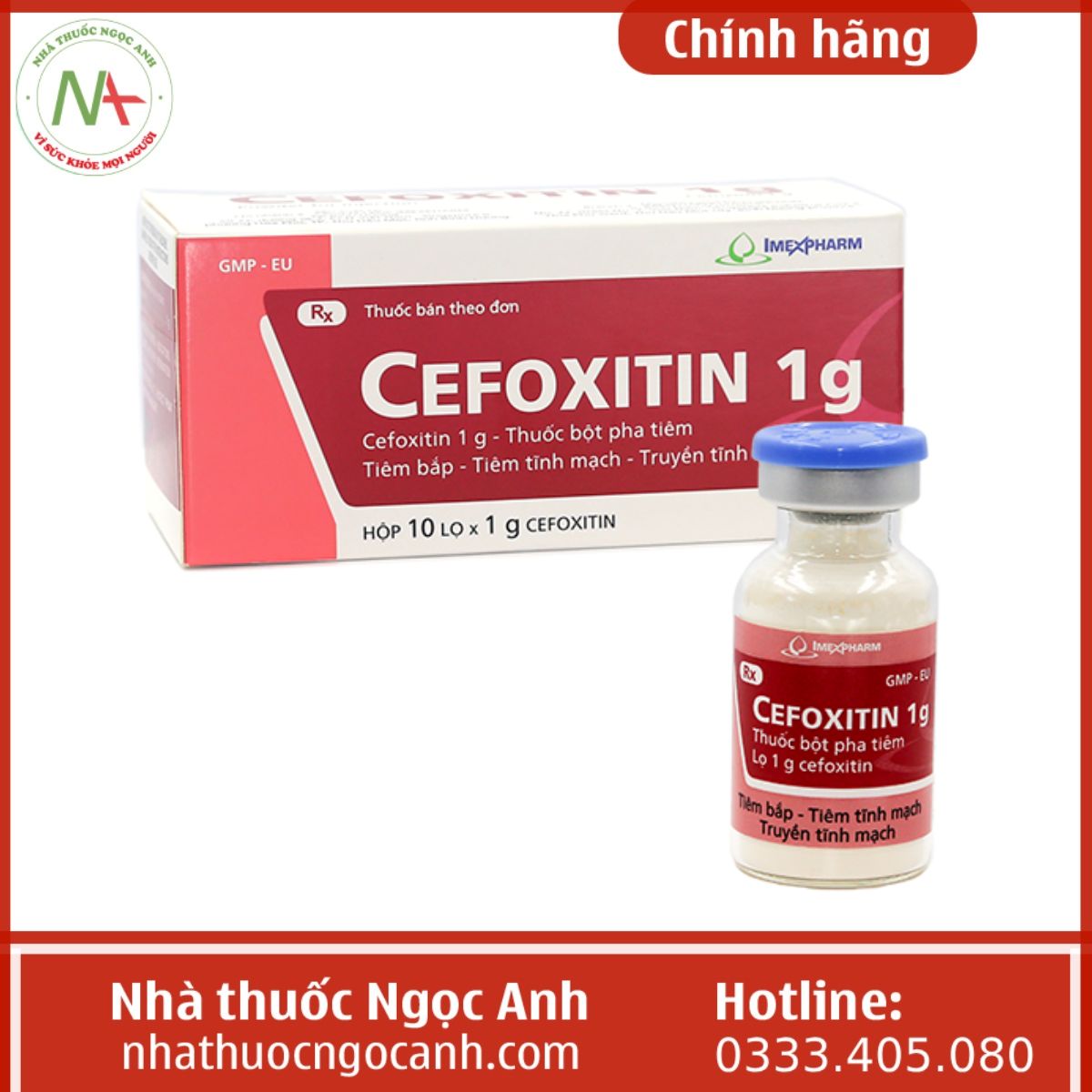 Thuốc Cefoxitin 1g Imexpharm liều dùng, giá bao nhiêu, mua ở đâu