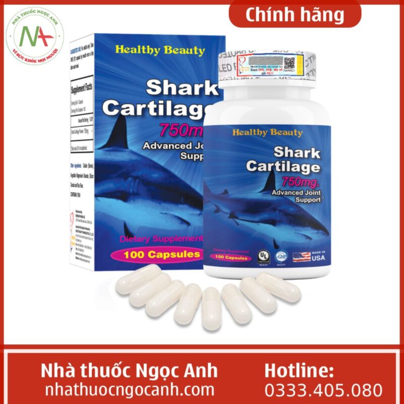 Sụn cá mập Shark Cartilage 750mg Healthy Beauty cách dùng, giá bao ...