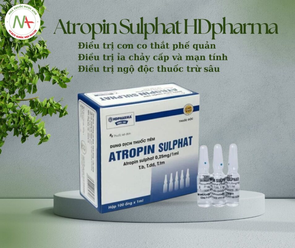 Thuốc Atropin Sulphat HDpharma điều trị co thắt phế quản, ỉa chảy cấp ...