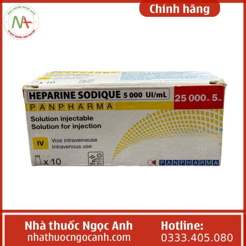Thuốc Heparine Sodique 5000 UI/ml Panpharma phòng và điều trị huyết khối