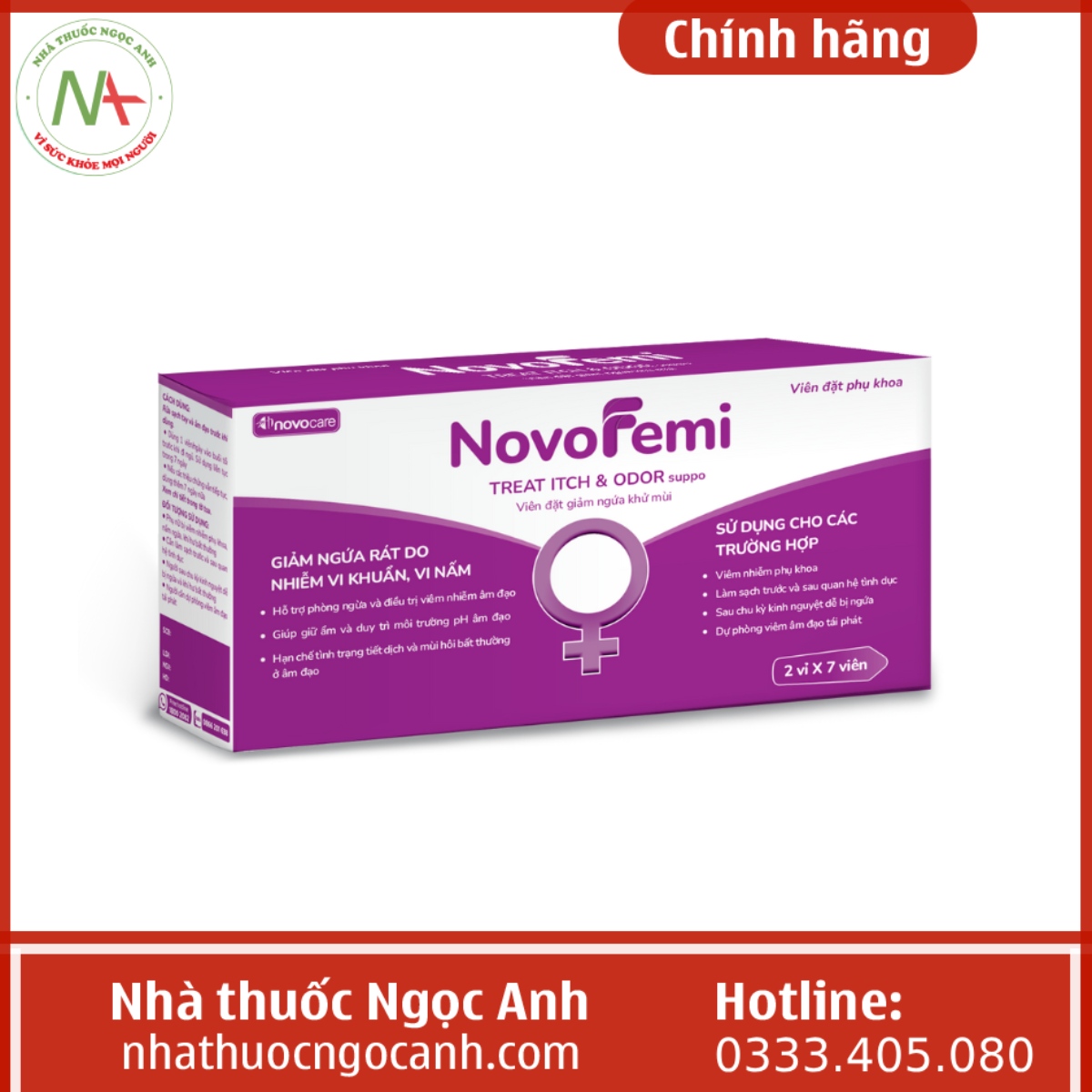 Viên giảm ngứa phụ khoa NovoFemi Treat Itch & Odor suppo có tốt không?