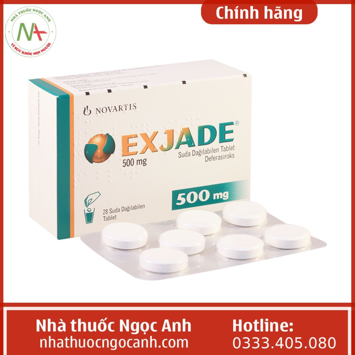 Thuốc Exjade 500mg là thuốc gì, giá bao nhiêu, mua ở đâu