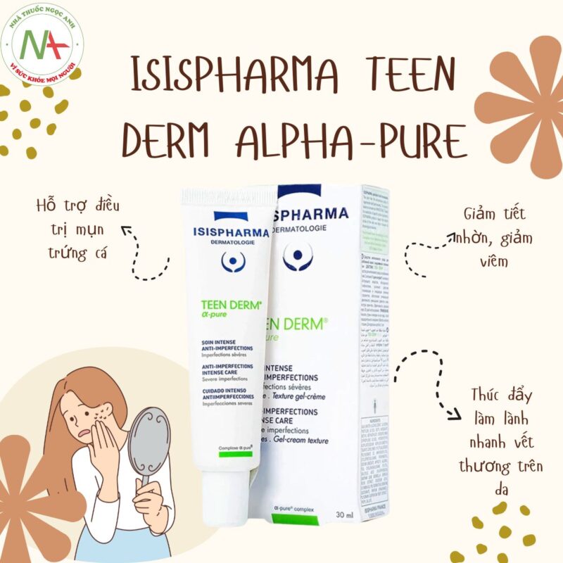 Review kem trị mụn IsisPharma Teen Derm Alpha-Pure có tốt không, giá ...