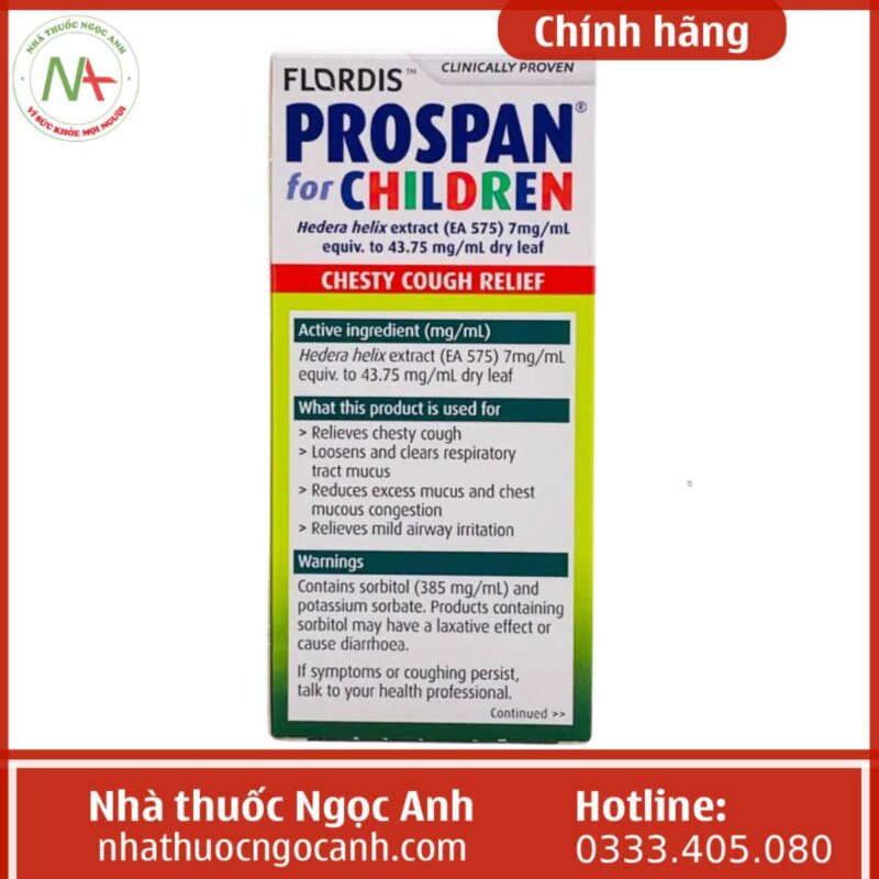 Thuốc Flordis Prospan For Children 100ml giúp trẻ hết ho nhanh