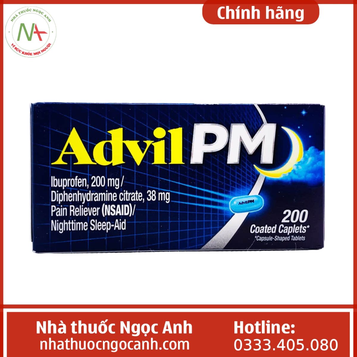 Thuốc Advil PM (Ibuprofen, Diphenhydramine) có tác dụng gì, mua ở đâu