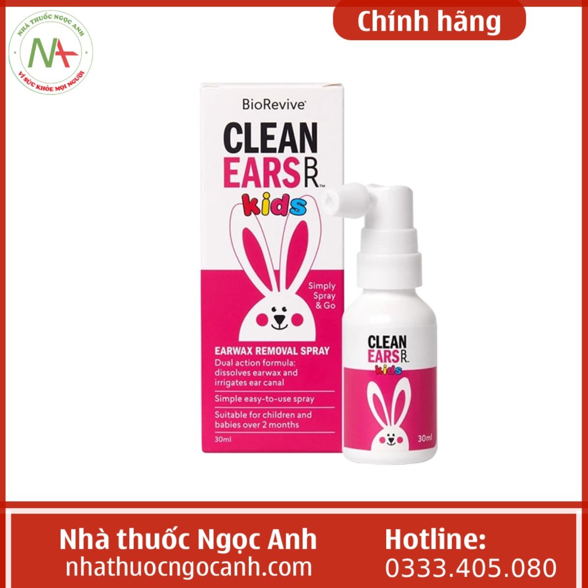 Xịt ráy tai BIOREVIVE Clean Ears Kids có tốt không, giá bao nhiêu?