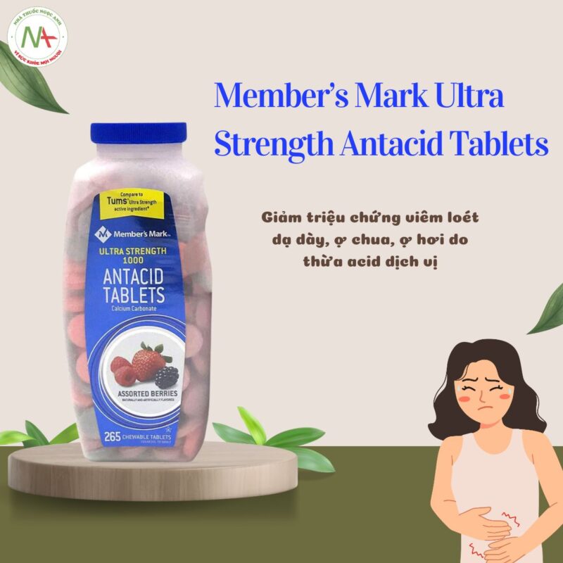 Thuốc Member’s Mark Ultra Strength Antacid Tablets (Calci carbonat) có ...