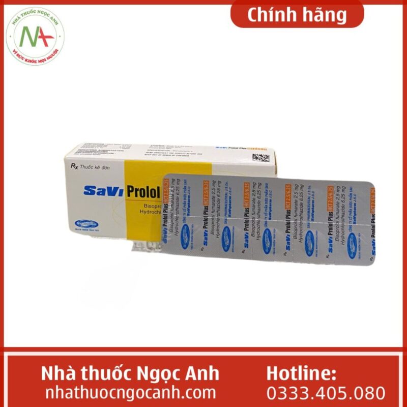 Thuốc SaviProlol Plus HCT 2.5/6.25 là thuốc gì, có tác dụng gì?