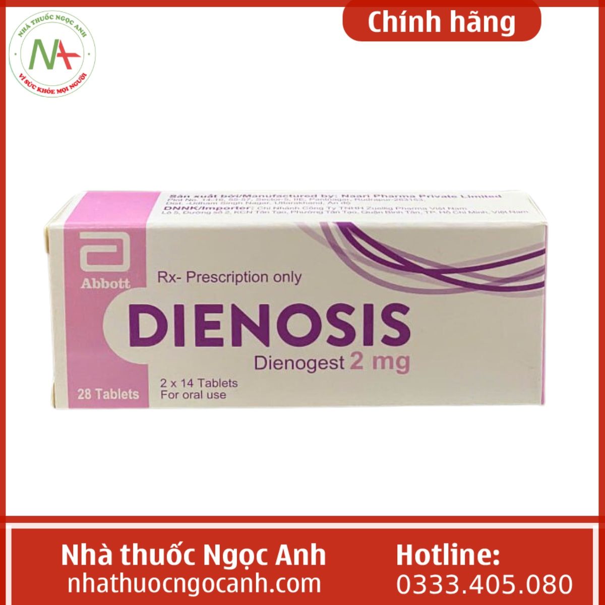Thuốc Dienosis 2mg (Dienogest) có tác dụng gì, mua ở đâu?